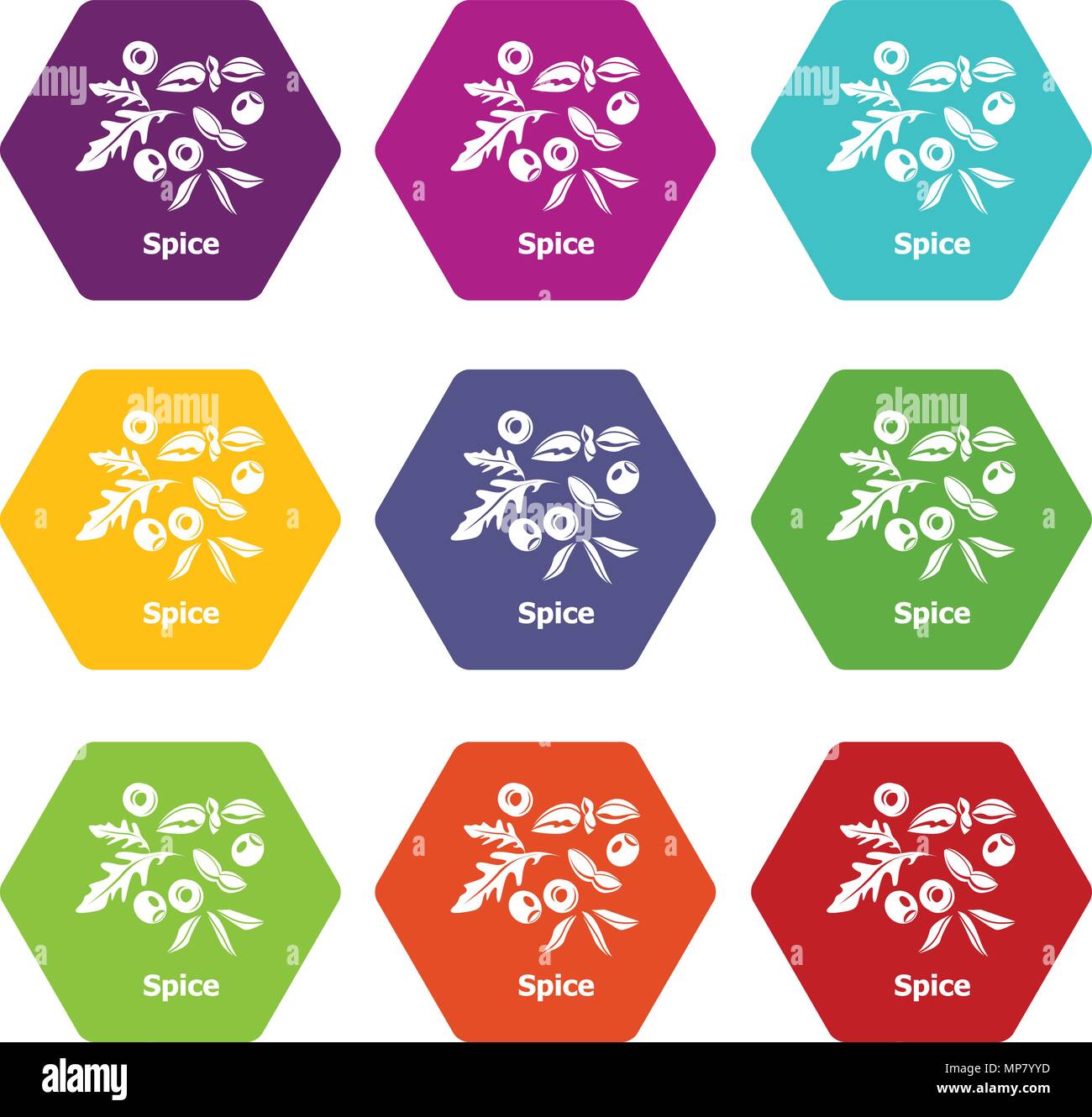 Spice icons set 9 vector Stock Vector Image & Art - Alamy