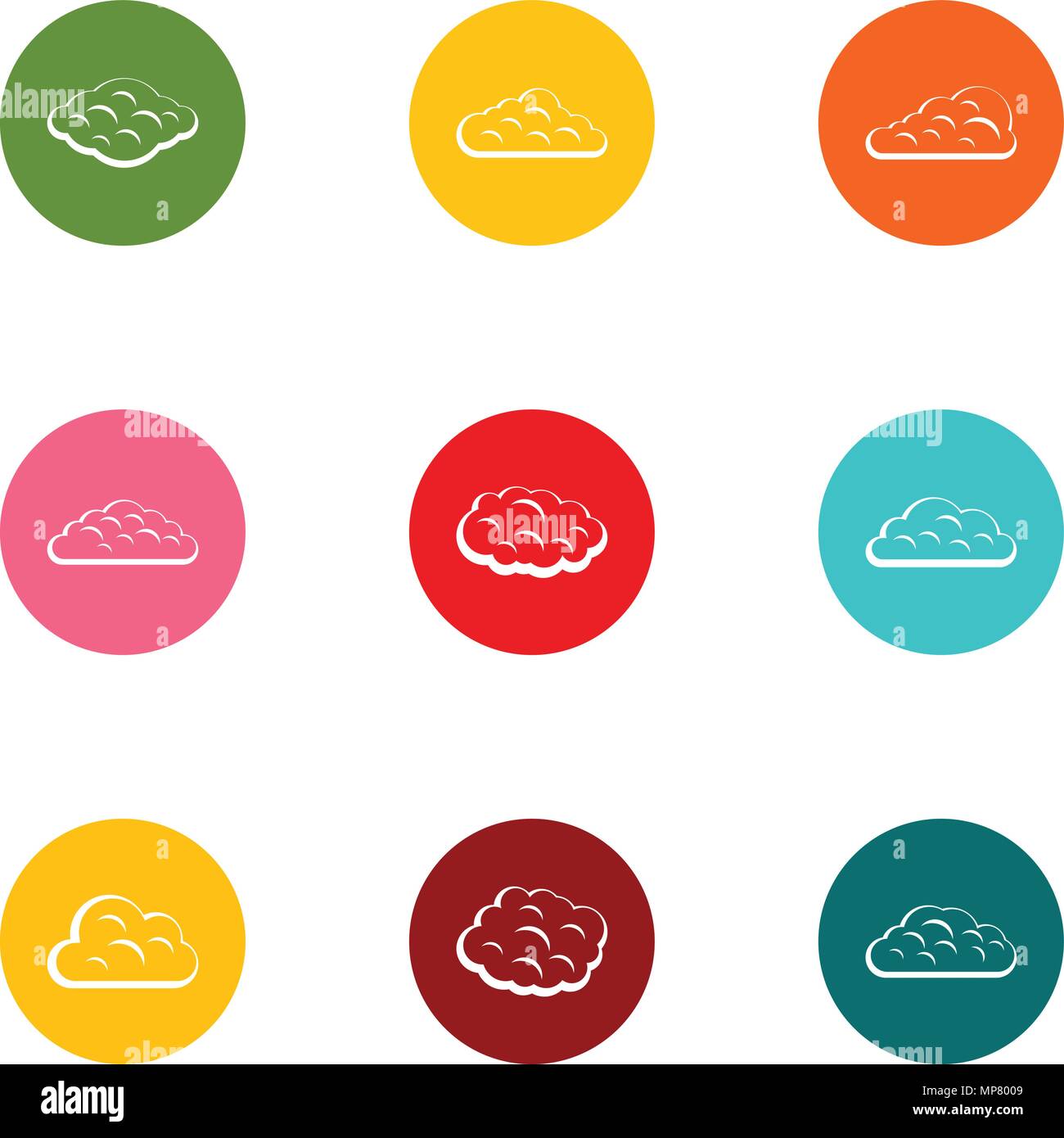 Cloudlet icons set, flat style Stock Vector Image & Art - Alamy