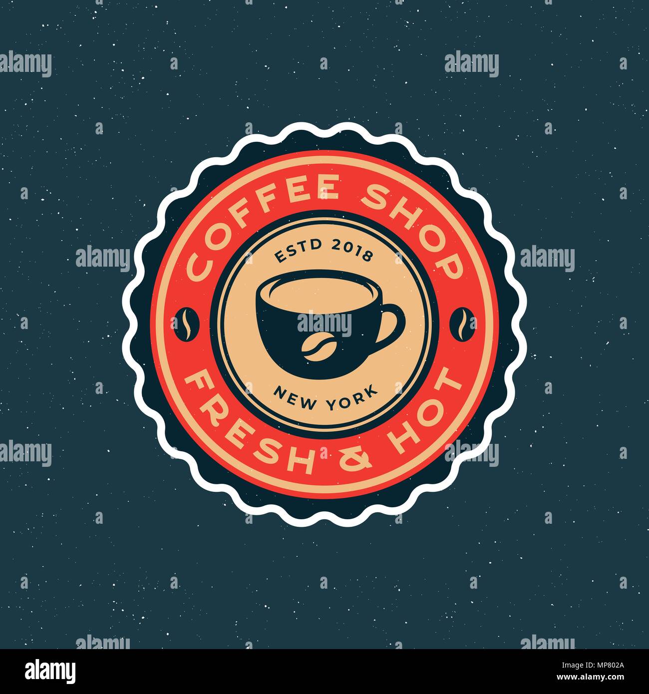 modern vintage coffee shop label. vector illustration Stock Vector ...