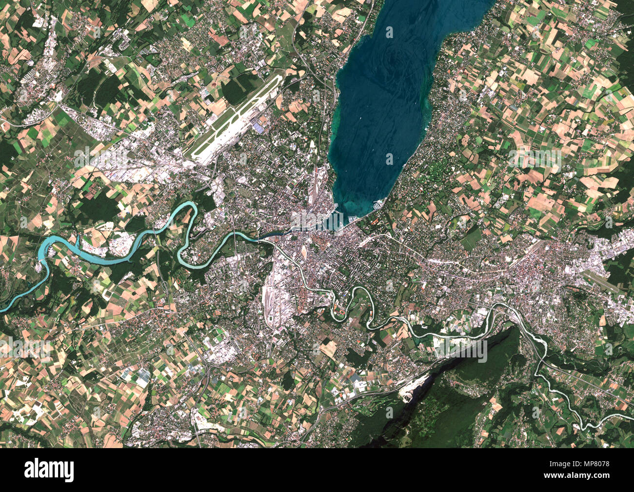 Satellite image geneva switzerland hi-res stock photography and images ...