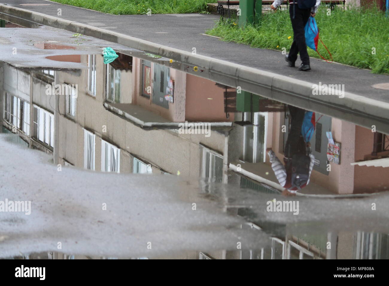 Rain puddle city hi-res stock photography and images - Alamy