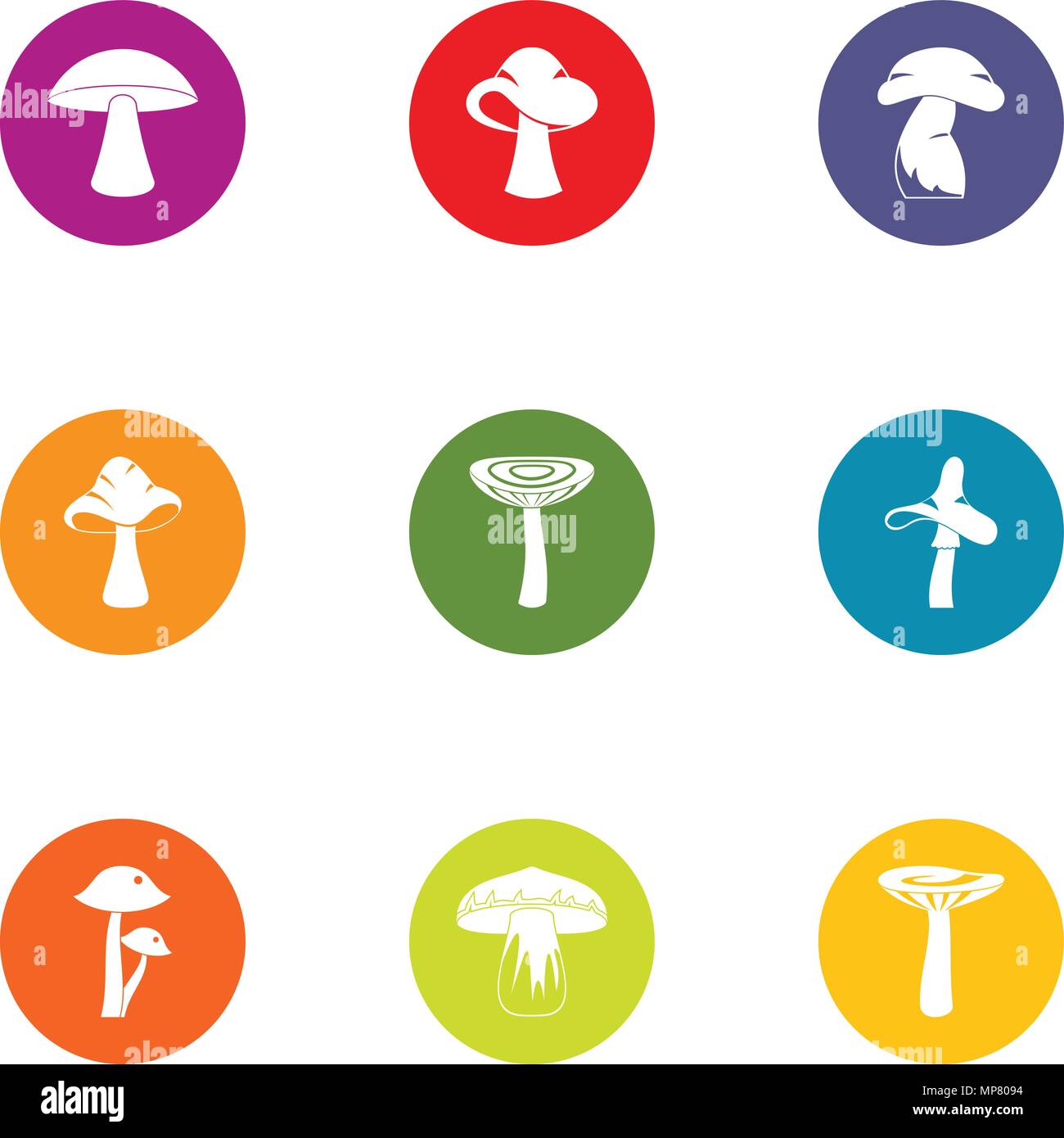 Mycotic icons set, flat style Stock Vector Image & Art - Alamy