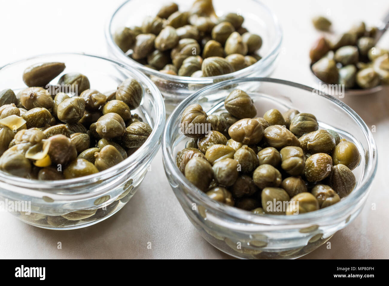 Edible Capers in Glass Bowl Ready to Eat. Organic Food Stock Photo - Alamy