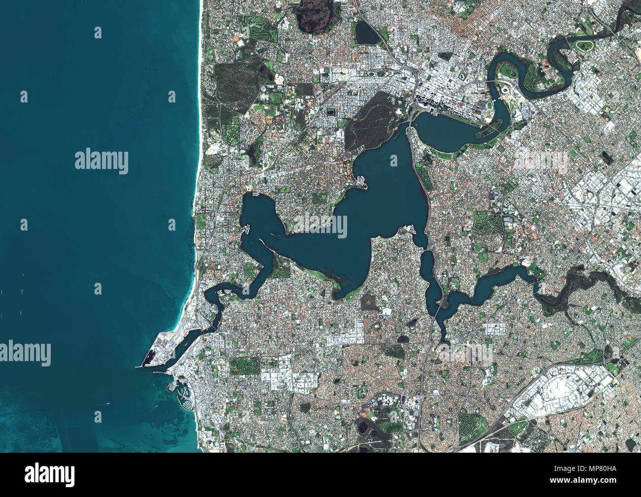 Perth city satellite view hi-res stock photography and images - Alamy