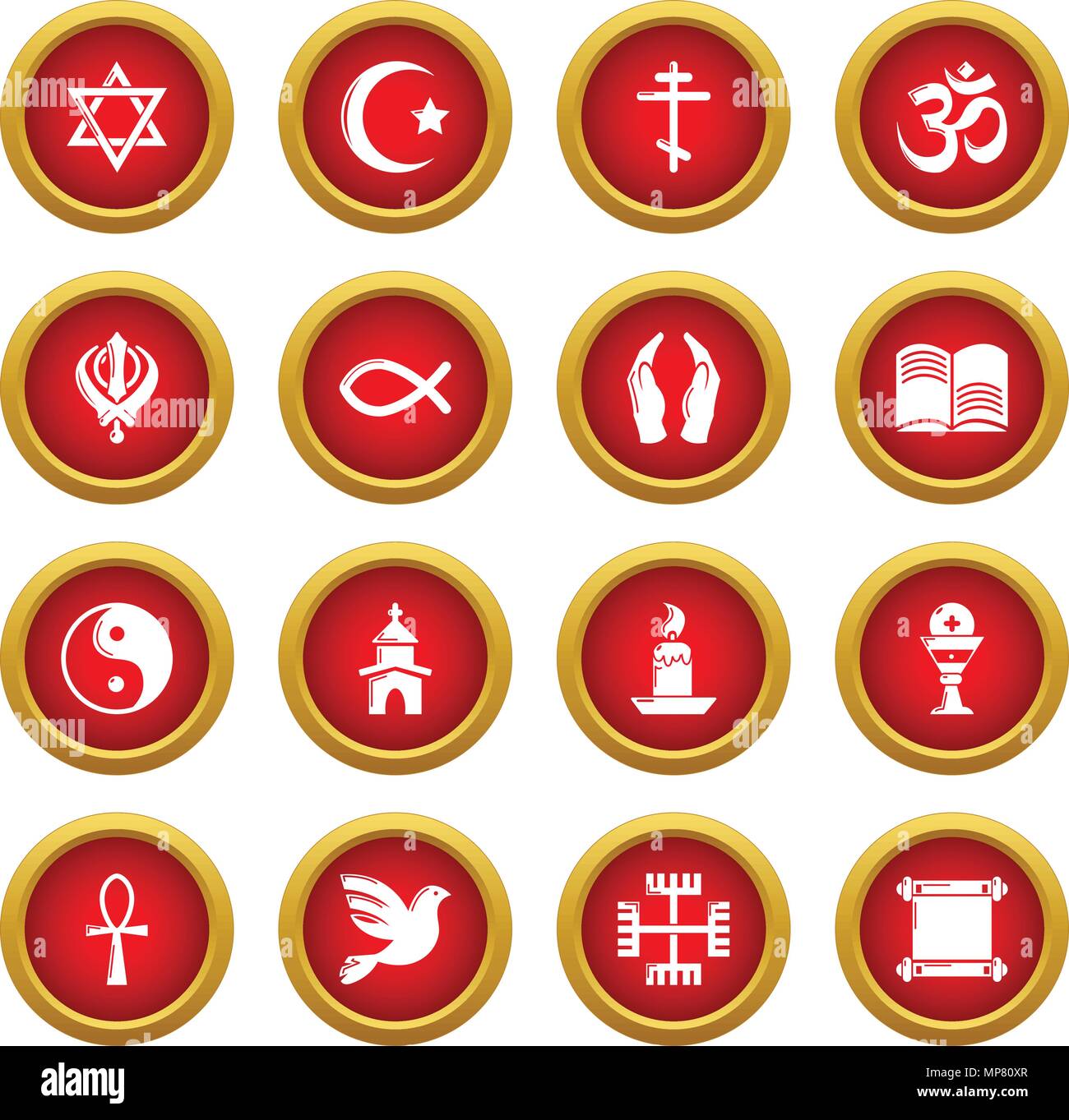 Religion icons set, simple style Stock Vector Image & Art - Alamy
