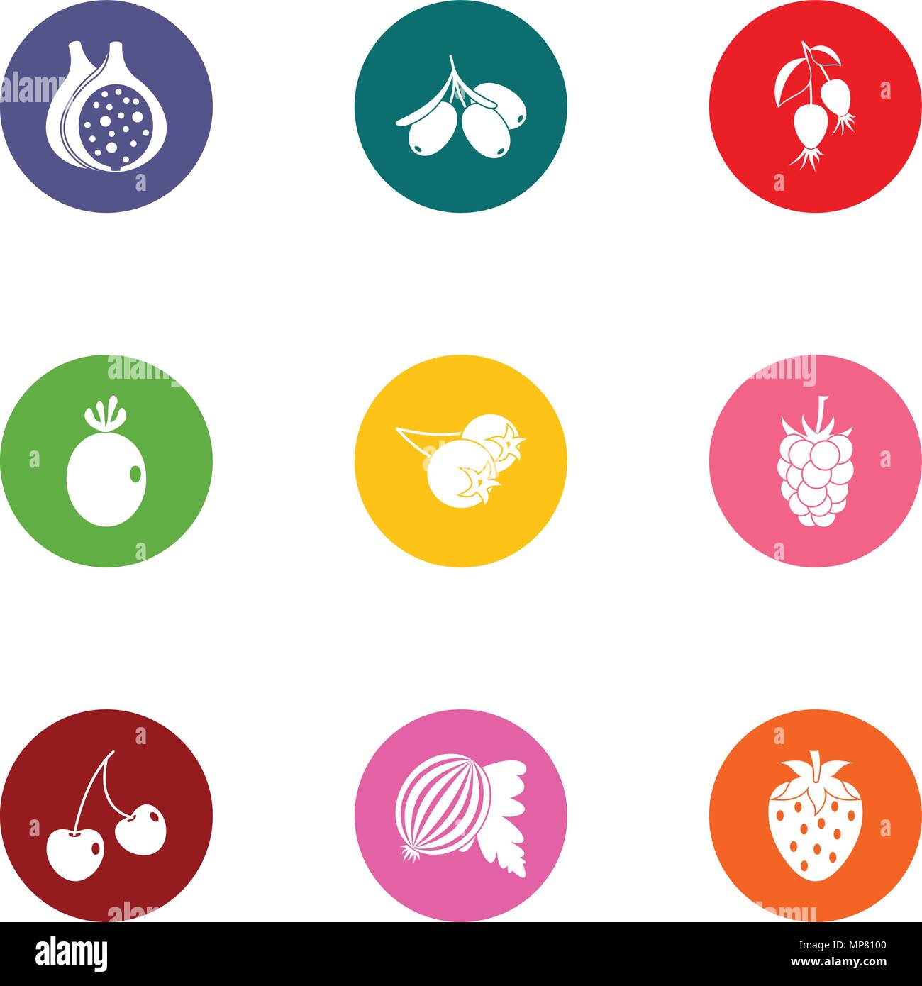 Produce icons set, flat style Stock Vector Image & Art - Alamy