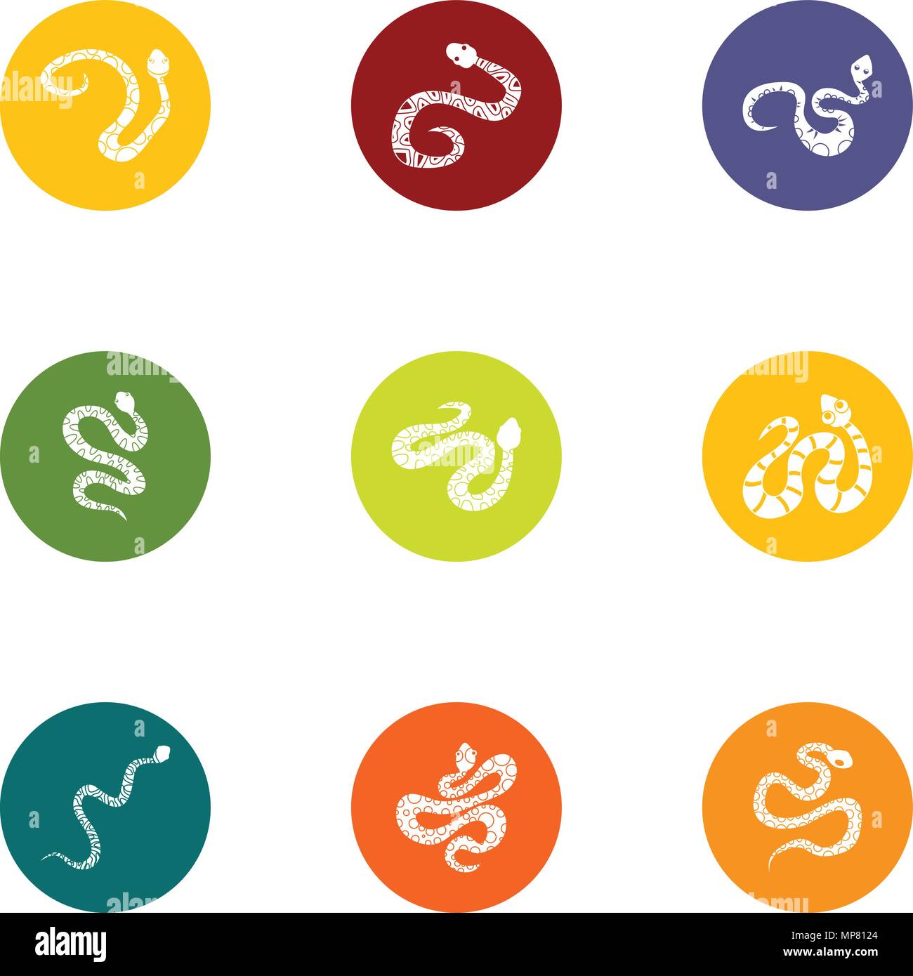 Viper icons set, flat style Stock Vector Image & Art - Alamy