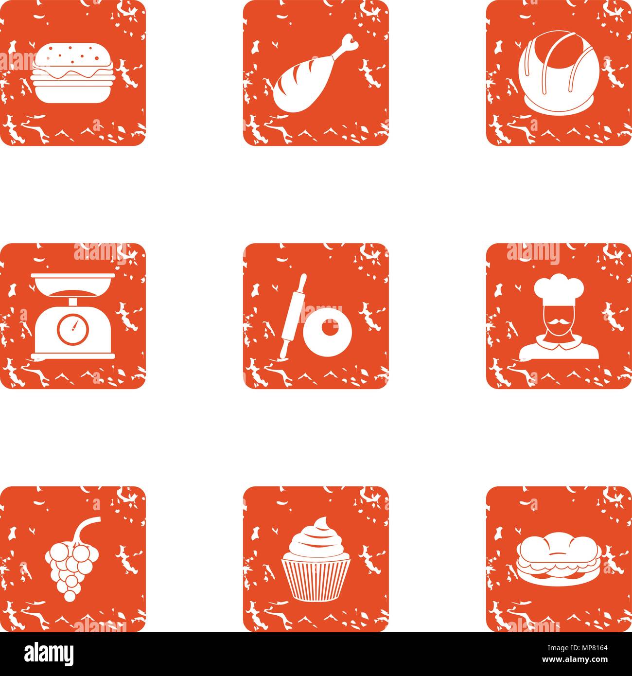 Fruit edible icons set, grunge style Stock Vector Image & Art - Alamy