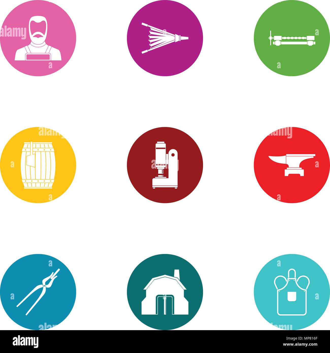 Plot icons set, flat style Stock Vector Image & Art - Alamy