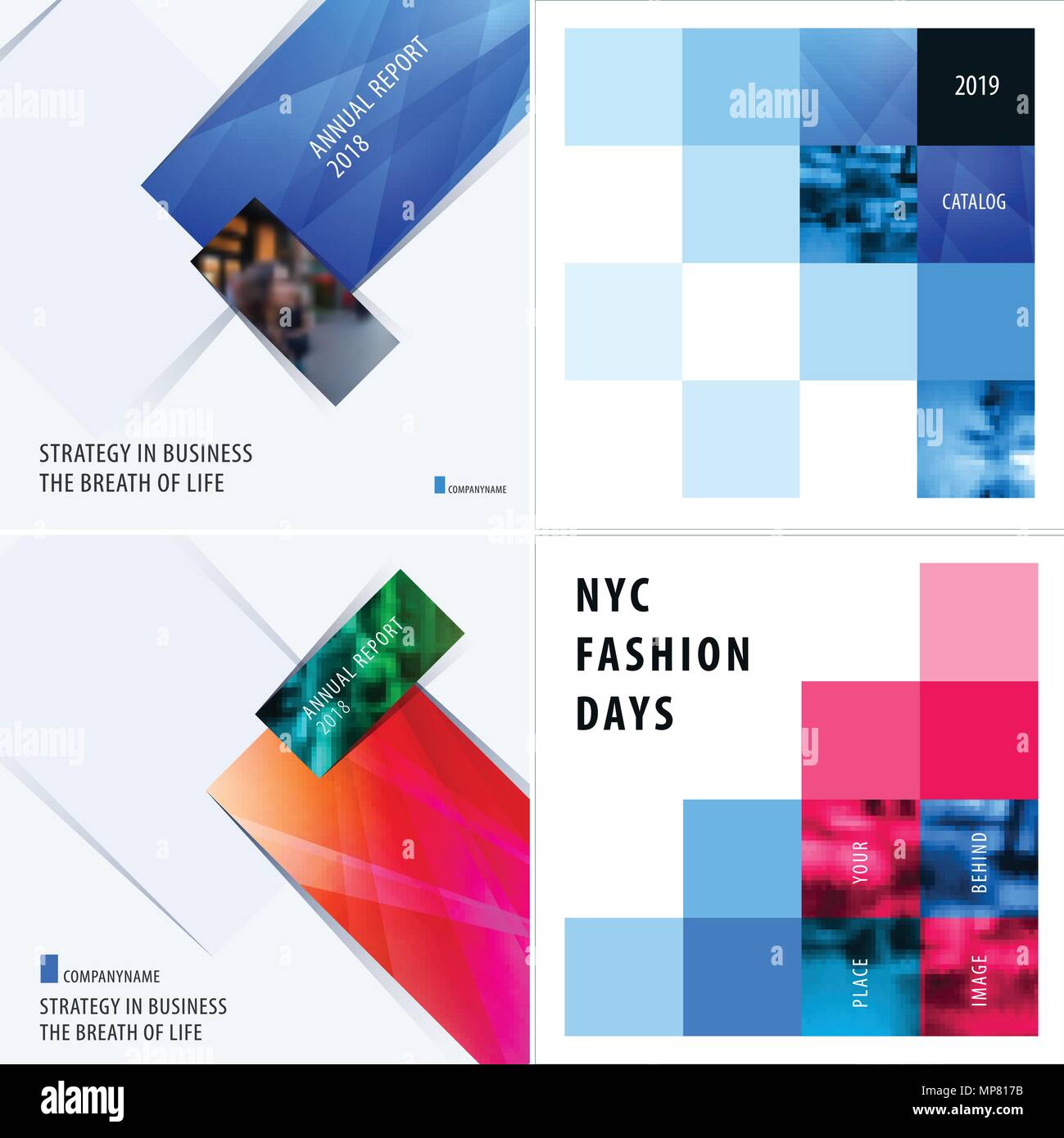 Set of modern design abstract templates. Creative business background ...