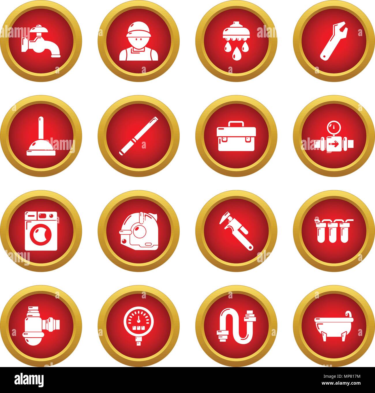 Plumber symbols icons set, simple style Stock Vector Image & Art - Alamy