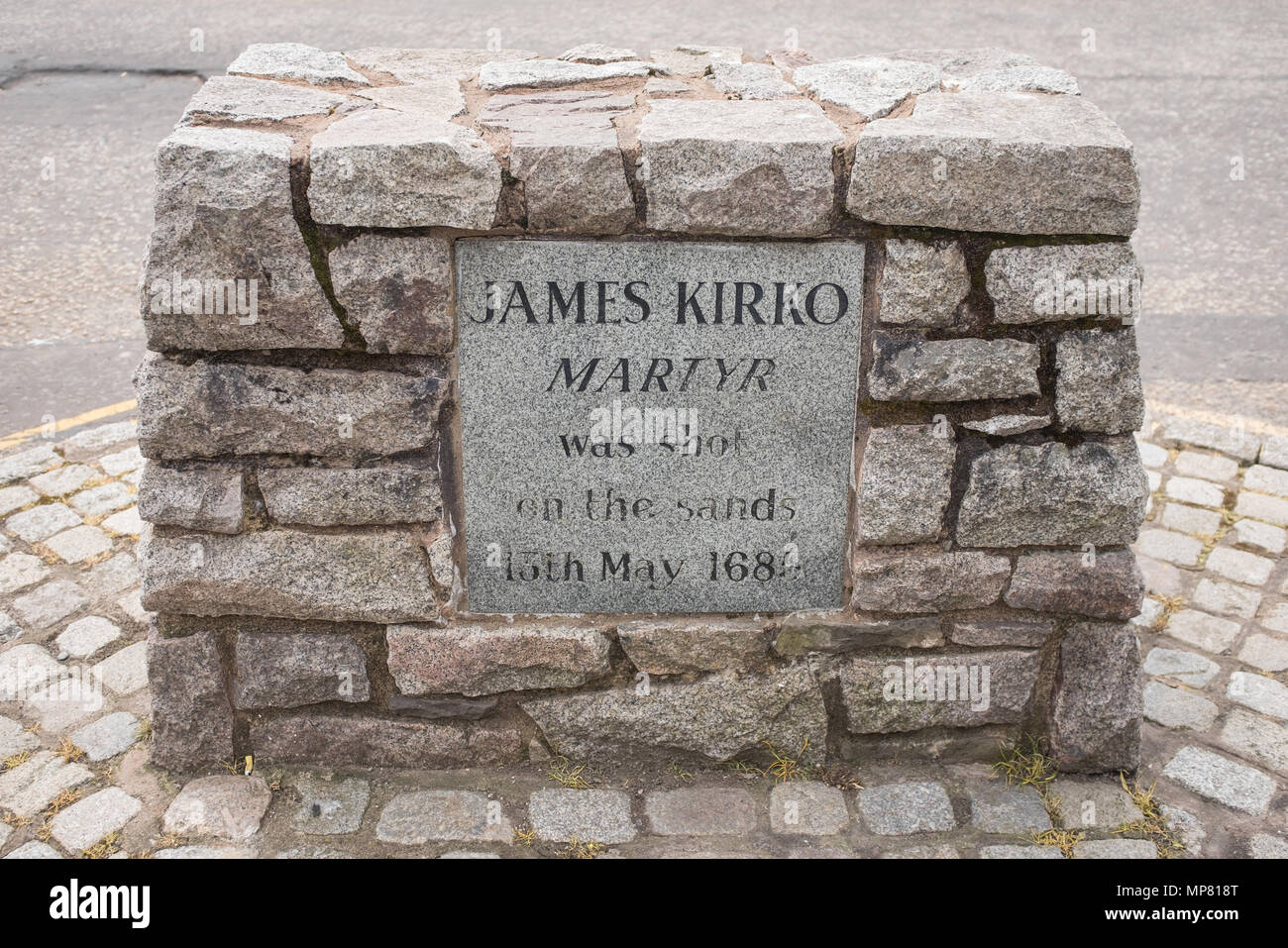 Memorial cairn in Dumfries, Scotland, erected in memory of James Kirko ...