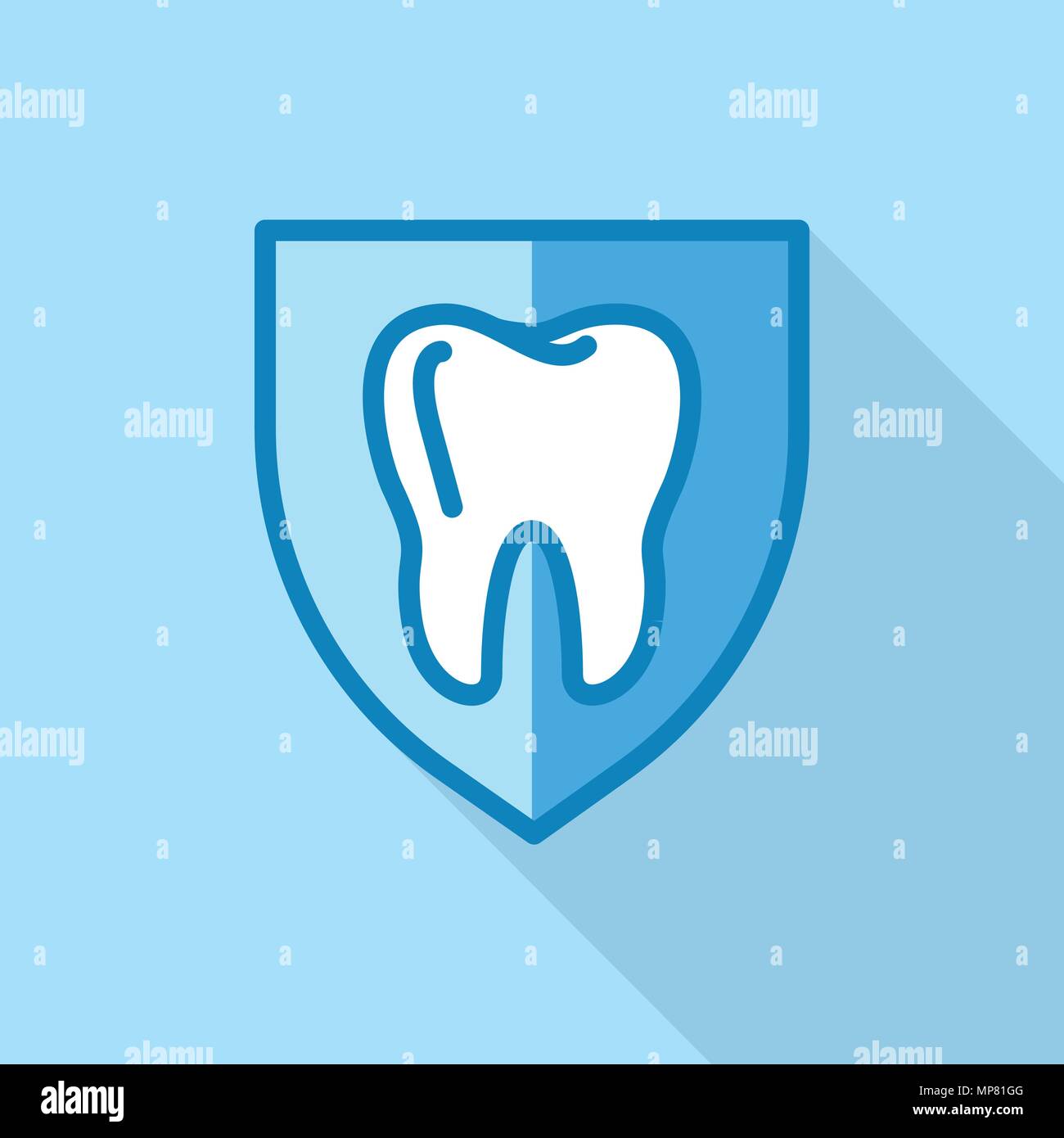 Tooth on shield logo icon, flat style Stock Vector Image & Art - Alamy