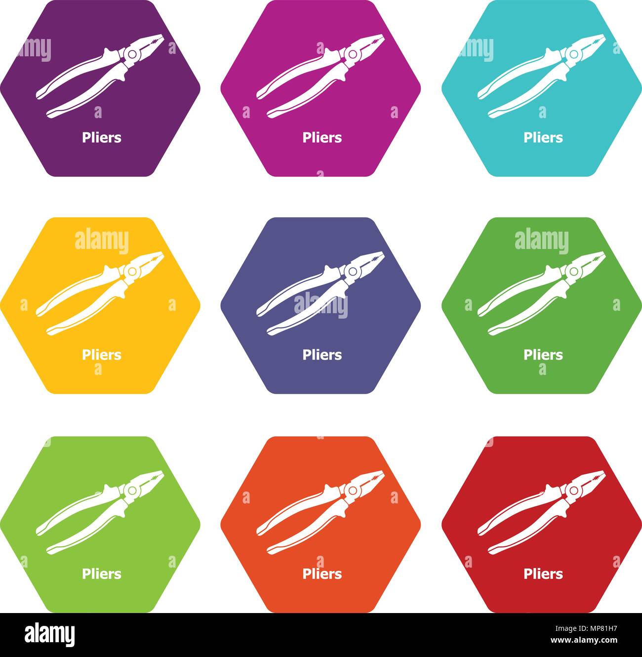 Pliers icons set 9 vector Stock Vector Image & Art - Alamy