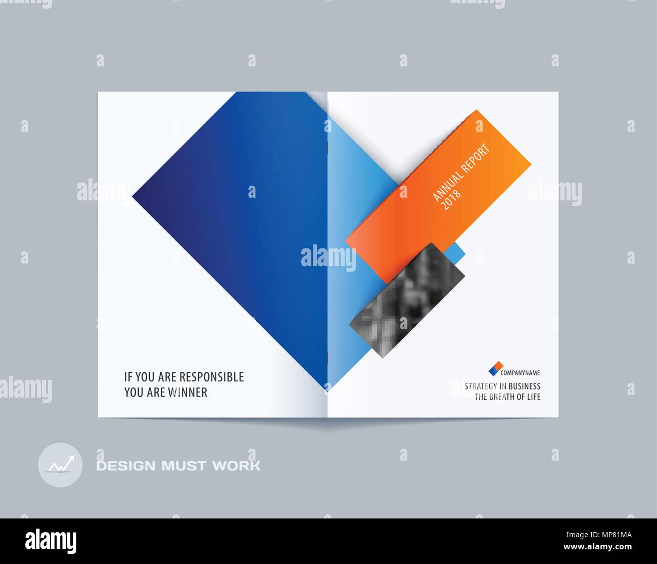 Abstract double-page brochure design rectangular style with colourful ...