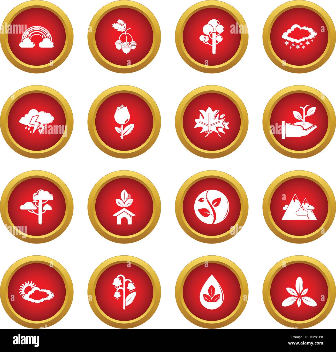 Nature icons set symbols, simple style Stock Vector Image & Art - Alamy