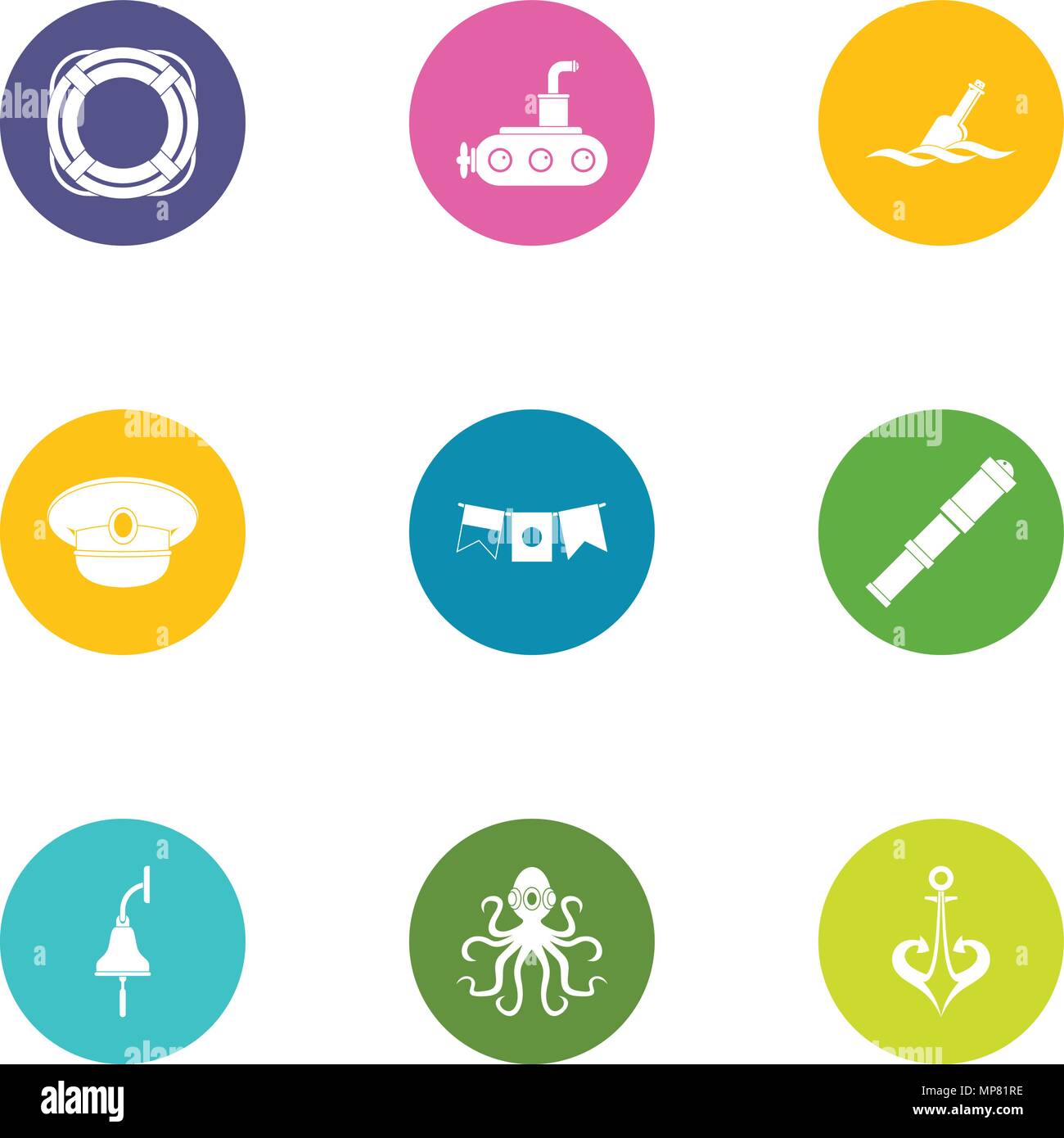 Underwater master icons set, flat style Stock Vector Image & Art - Alamy