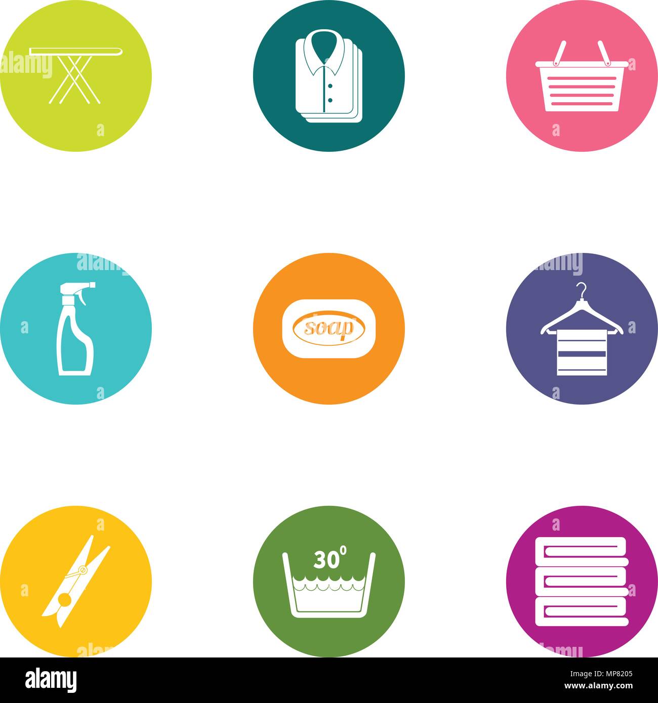 Linen icons set, flat style Stock Vector Image & Art - Alamy