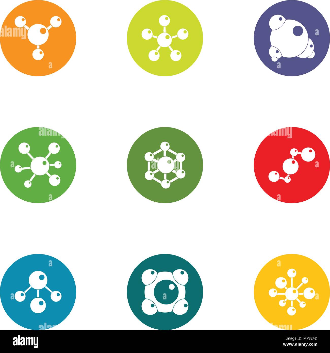 Chemical compound icons set, flat style Stock Vector Image & Art - Alamy