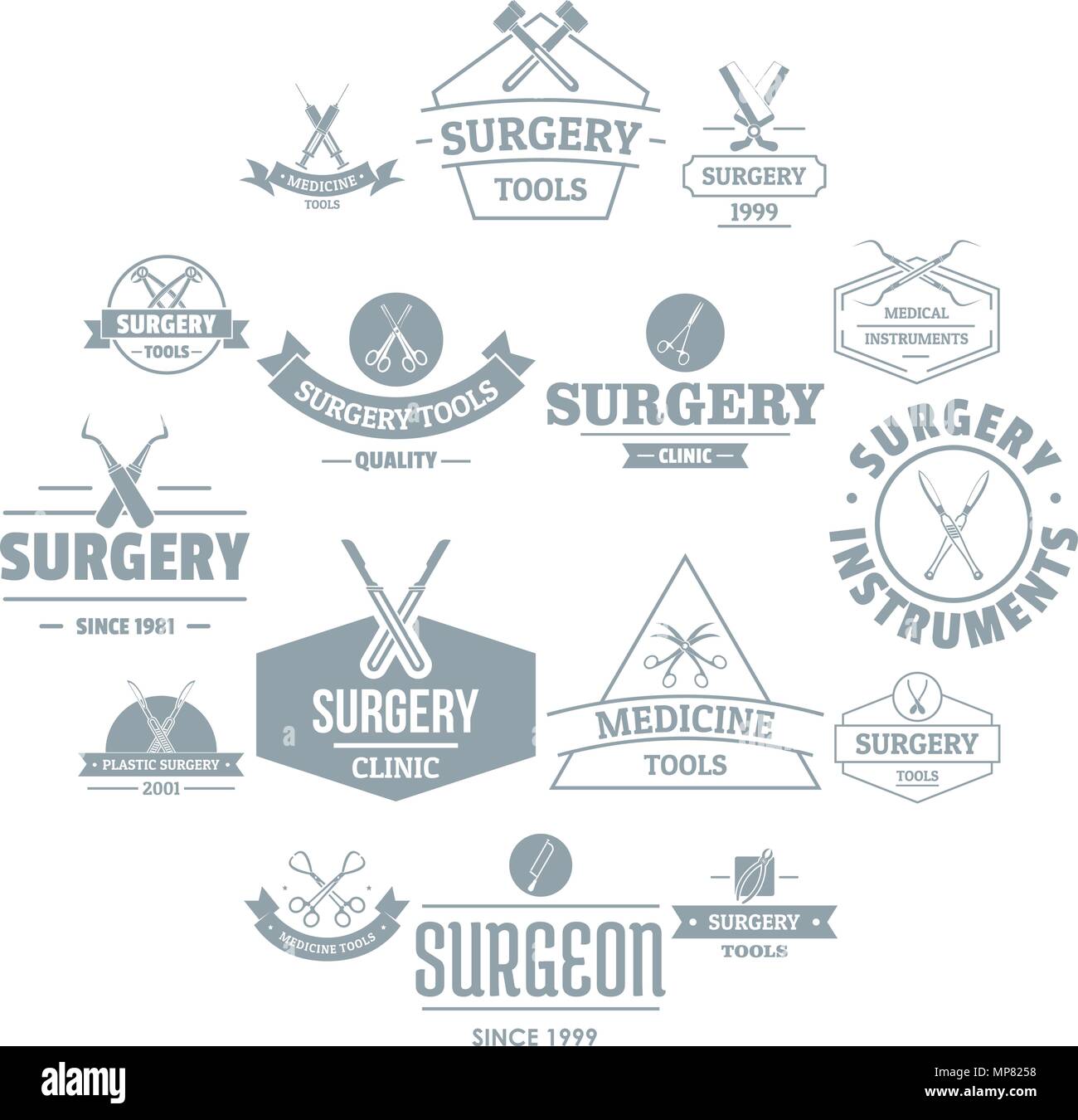 Surgery tools logo icons set, simple style Stock Vector Image & Art - Alamy