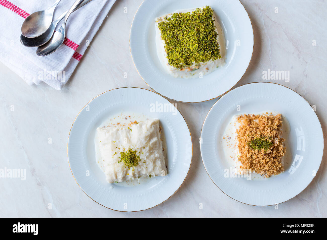 Turkish Milk Dessert Sutlava made with Gullac and Dairy Baklava Dough ...