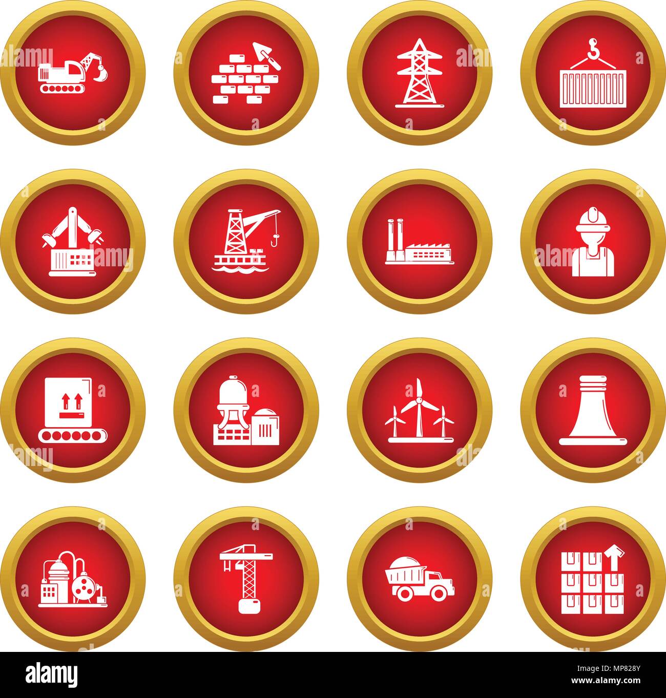 Industry icons set, simple style Stock Vector Image & Art - Alamy
