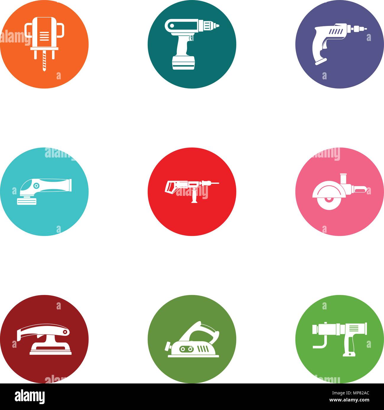 Operating tool icons set, flat style Stock Vector Image & Art - Alamy
