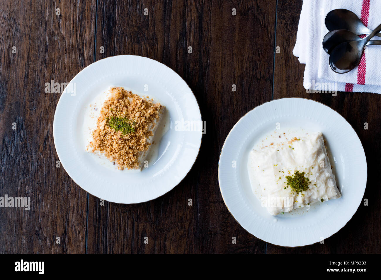 Turkish Milk Dessert Sutlava made with Gullac and Dairy Baklava Dough ...