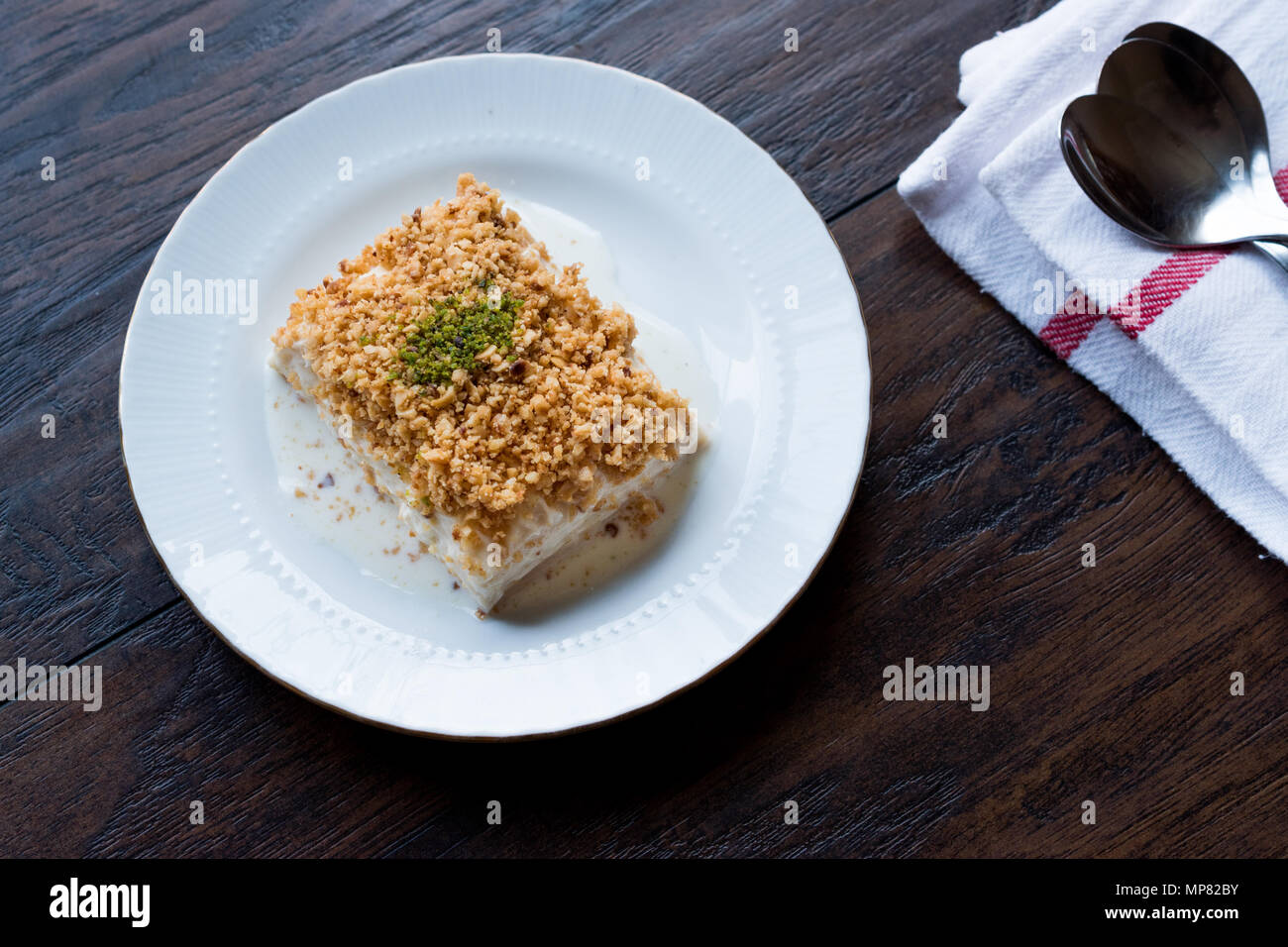 Turkish Milk Dessert Sutlava made with Gullac and Dairy Baklava Dough ...