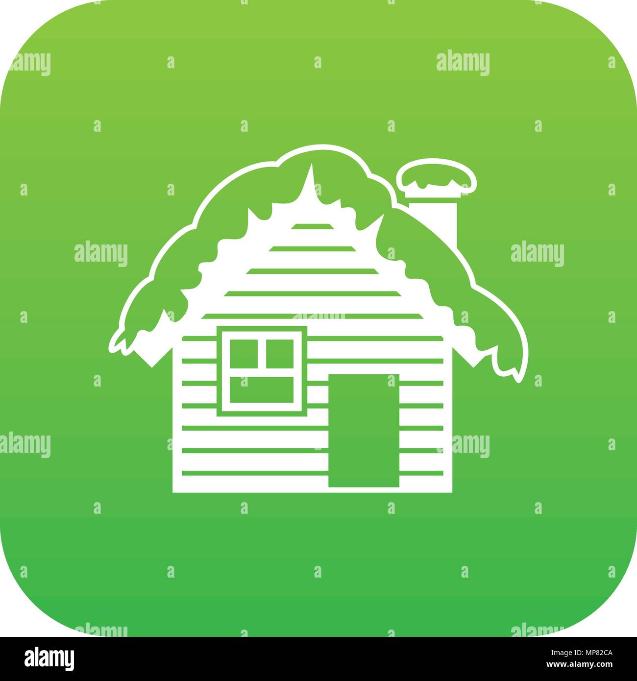 Log cabin covered with frost Stock Vector Images - Alamy