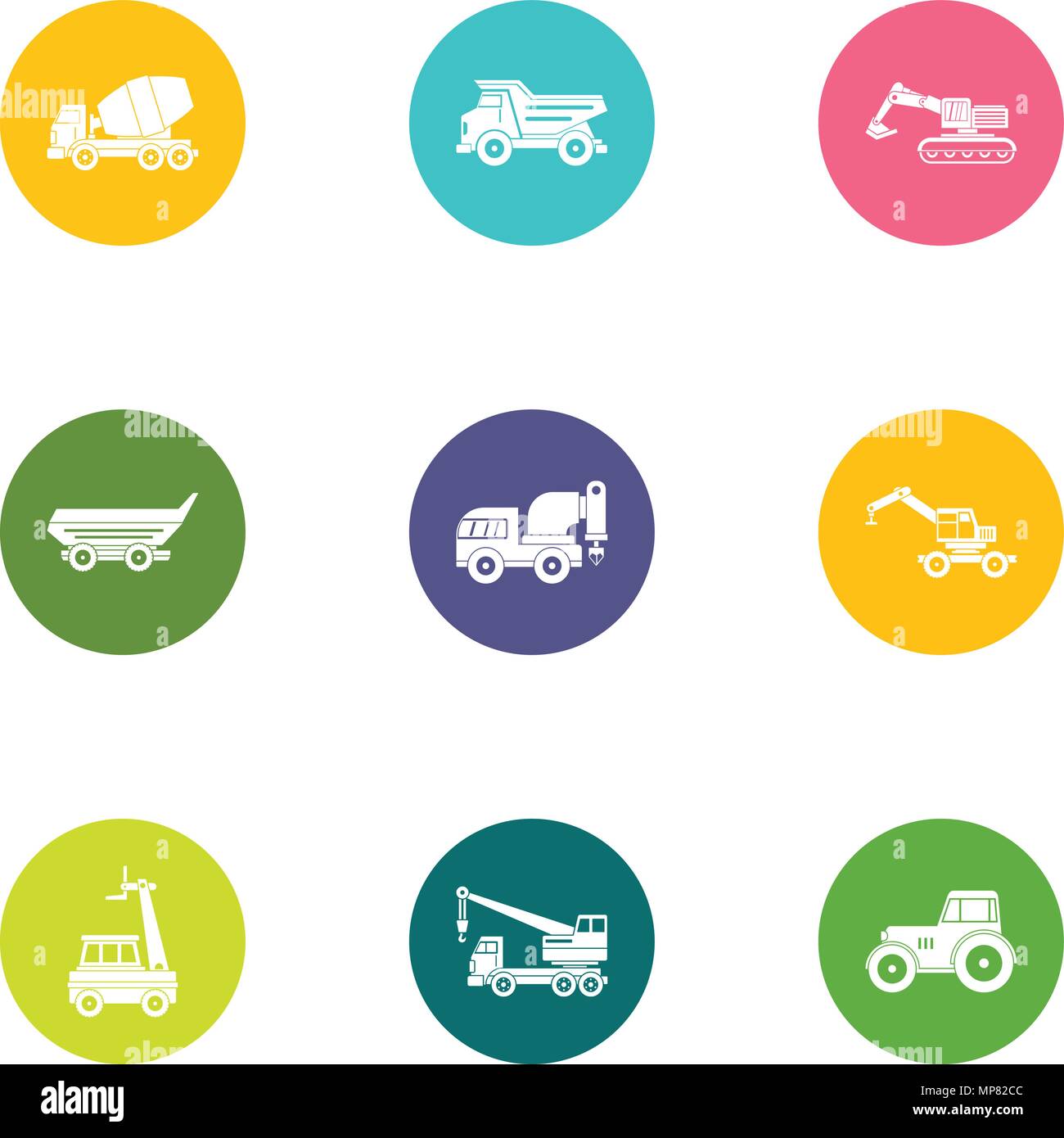 Operating personnel icons set, flat style Stock Vector Image & Art - Alamy