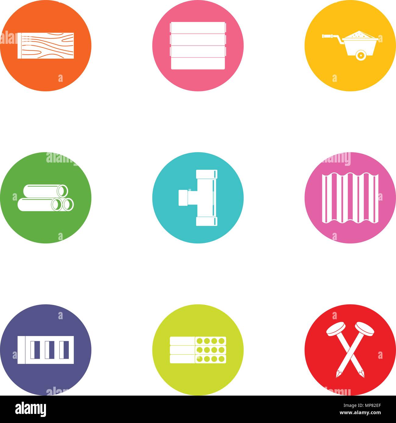 Heating system icons set, flat style Stock Vector Image & Art - Alamy