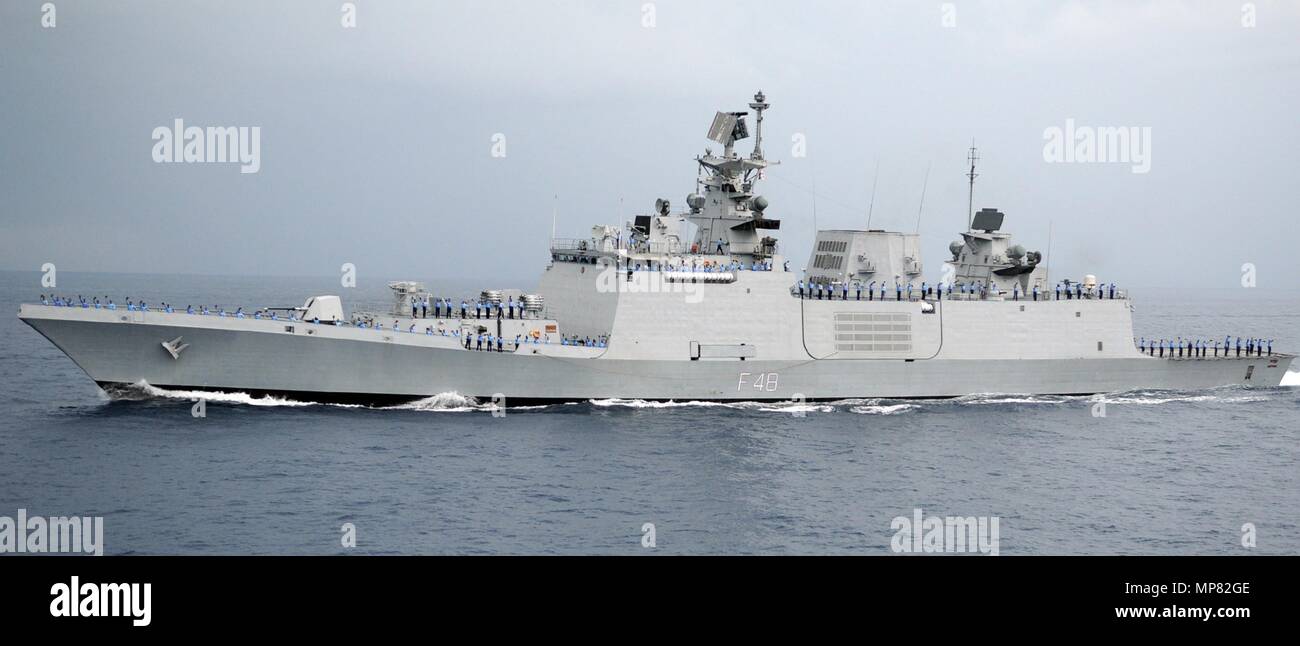 Indian Navy Shivalik-class stealth multi-role frigate ship INS Satpura ...