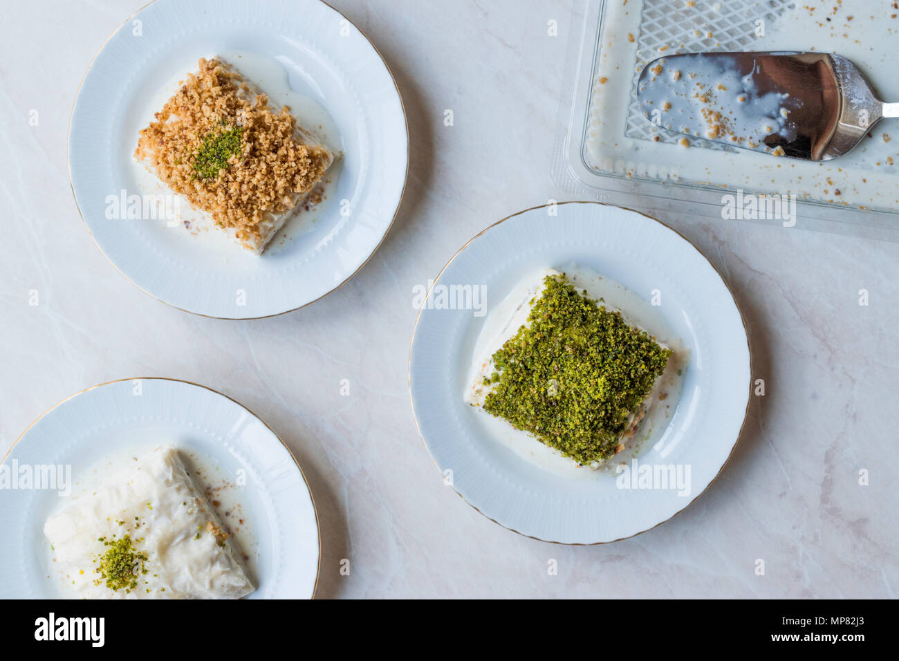 Turkish Milk Dessert Sutlava made with Gullac and Dairy Baklava Dough ...