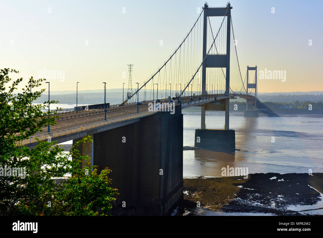 The old 1966 toll road bridge across the Rivers Severn and Wye between ...