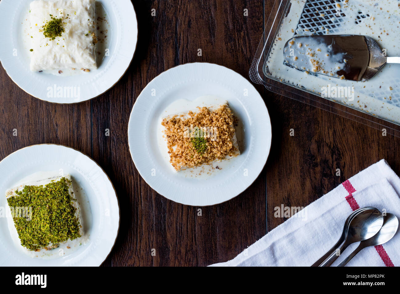Turkish Milk Dessert Sutlava made with Gullac and Dairy Baklava Dough ...