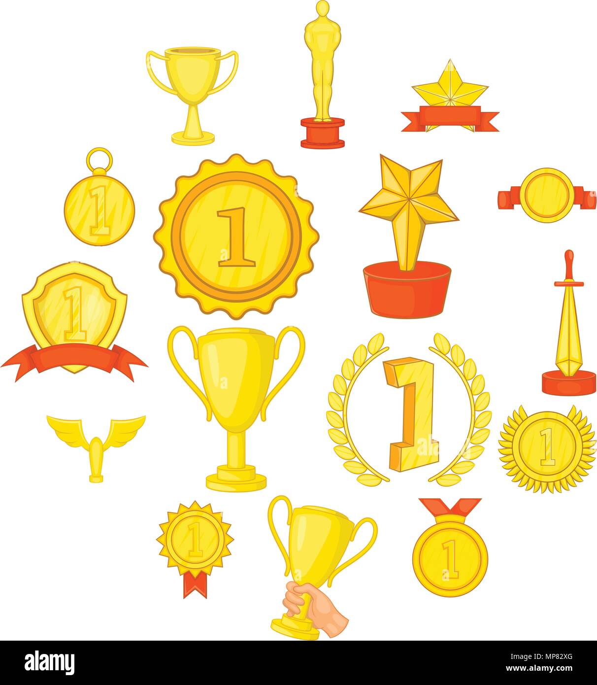 Trophy award icons set, in cartoon style Stock Vector Image & Art - Alamy