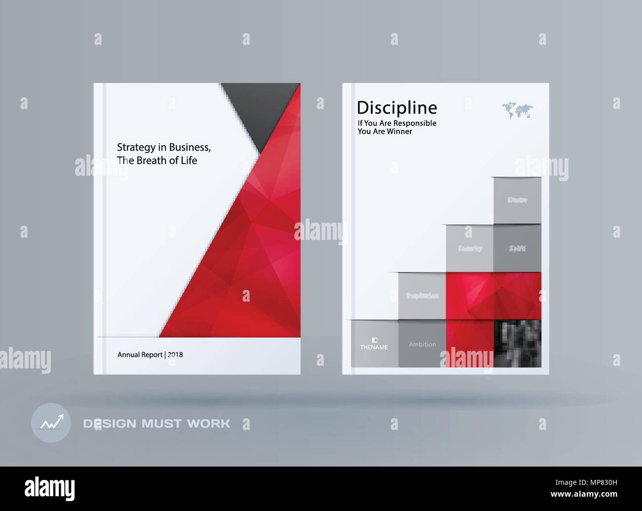 Abstract double-page brochure material design style with colourful ...