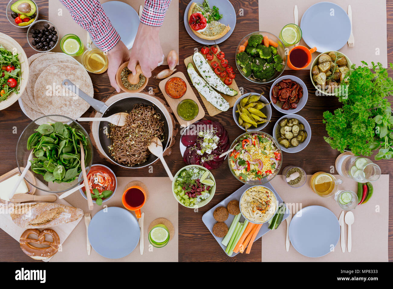 Man eating healthy pasta vegetables hi-res stock photography and images ...