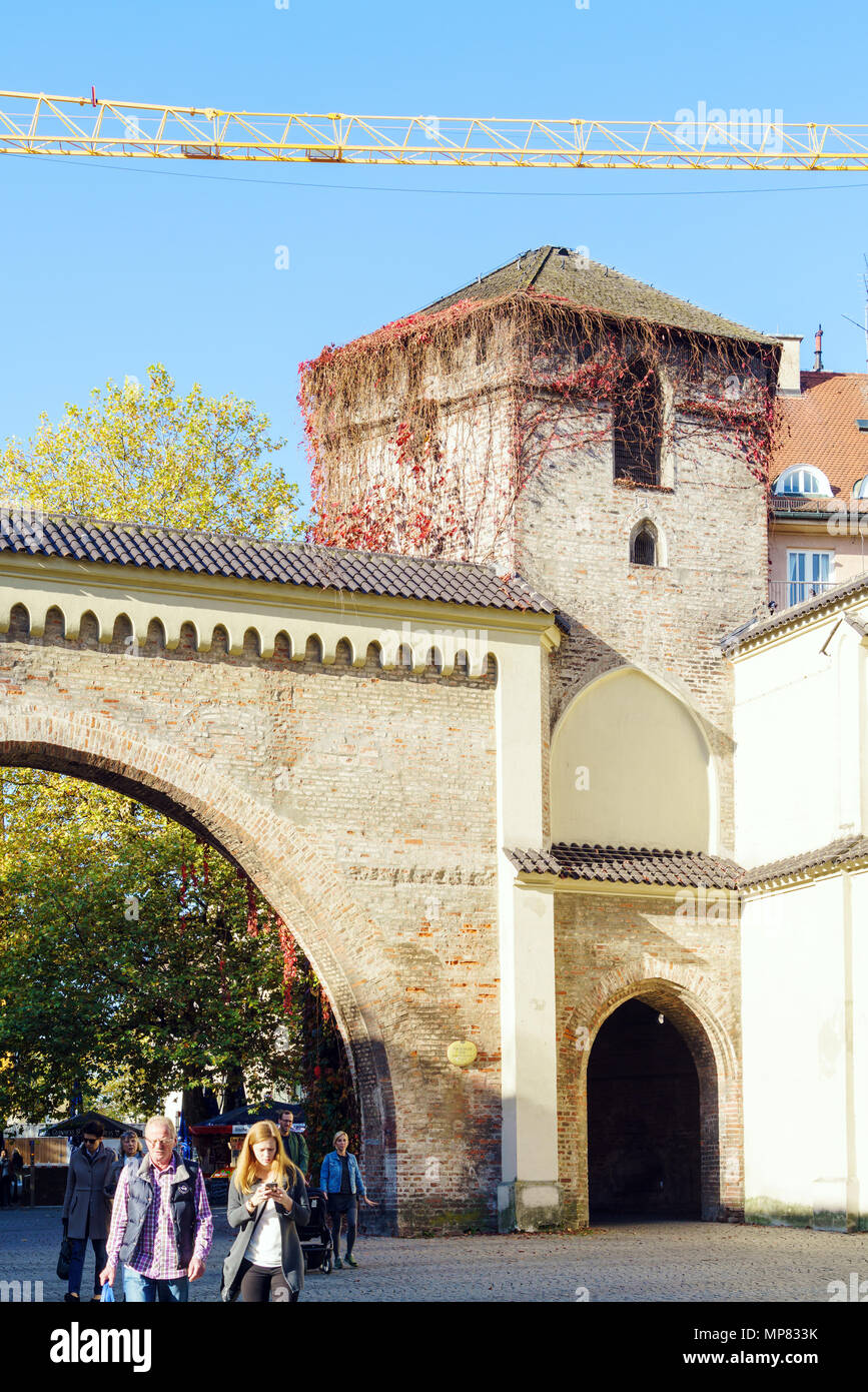 Munich, Germany - October 20, 2017: Sendling Gate or Sendlinger Tor ...