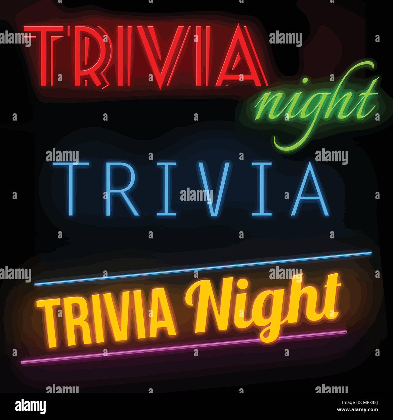 Quiz sign glowing hi-res stock photography and images - Alamy