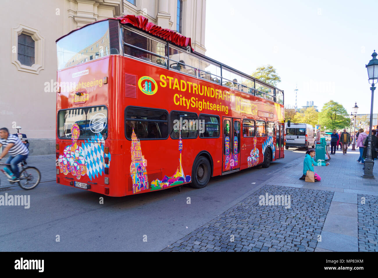 Munich, Germany - October 20, 2017: Tourist bus for sightseeing in the ...