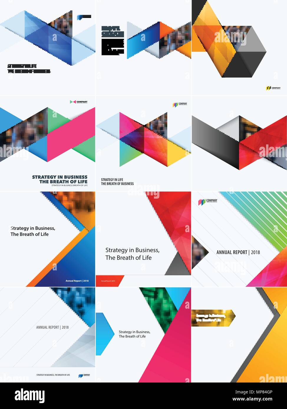 Set of modern design abstract templates. Creative business background ...