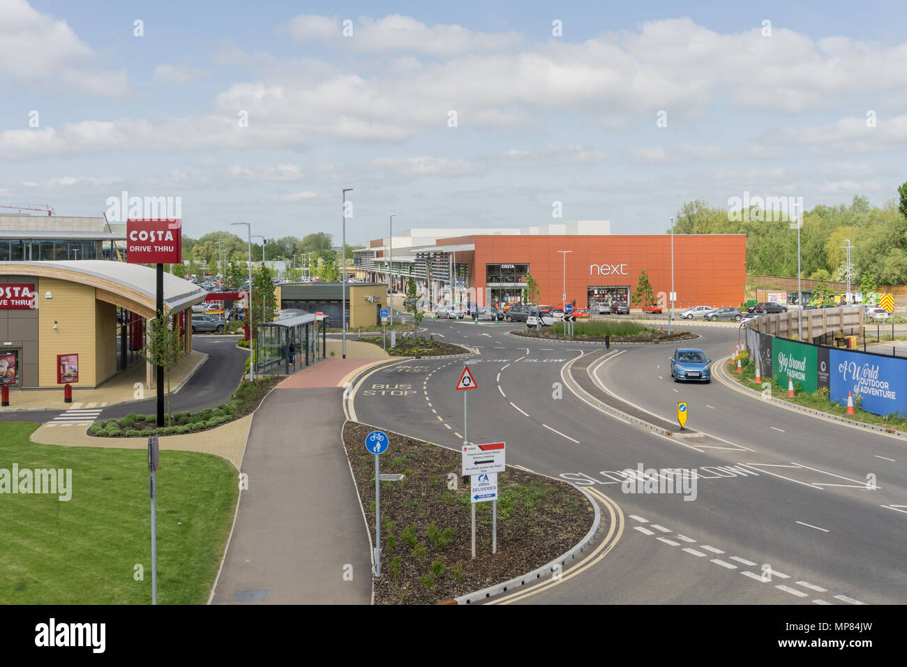 A view over Rushden Lakes, an out of town shopping centre near Rushden ...