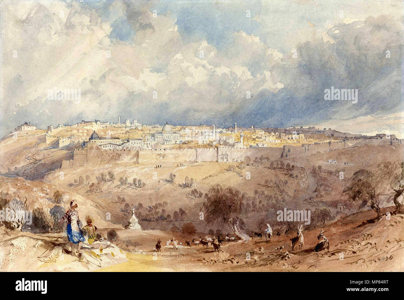 Allom Thomas - Jerusalem from the Mount of Olives by the Tomb of ...