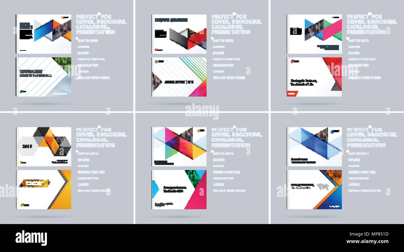 Triangular design presentation template with colourful rectangles ...