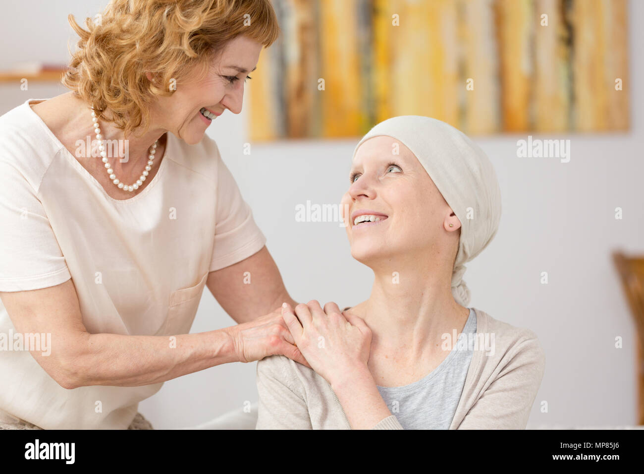 Bald cancer patient friends hi-res stock photography and images - Alamy