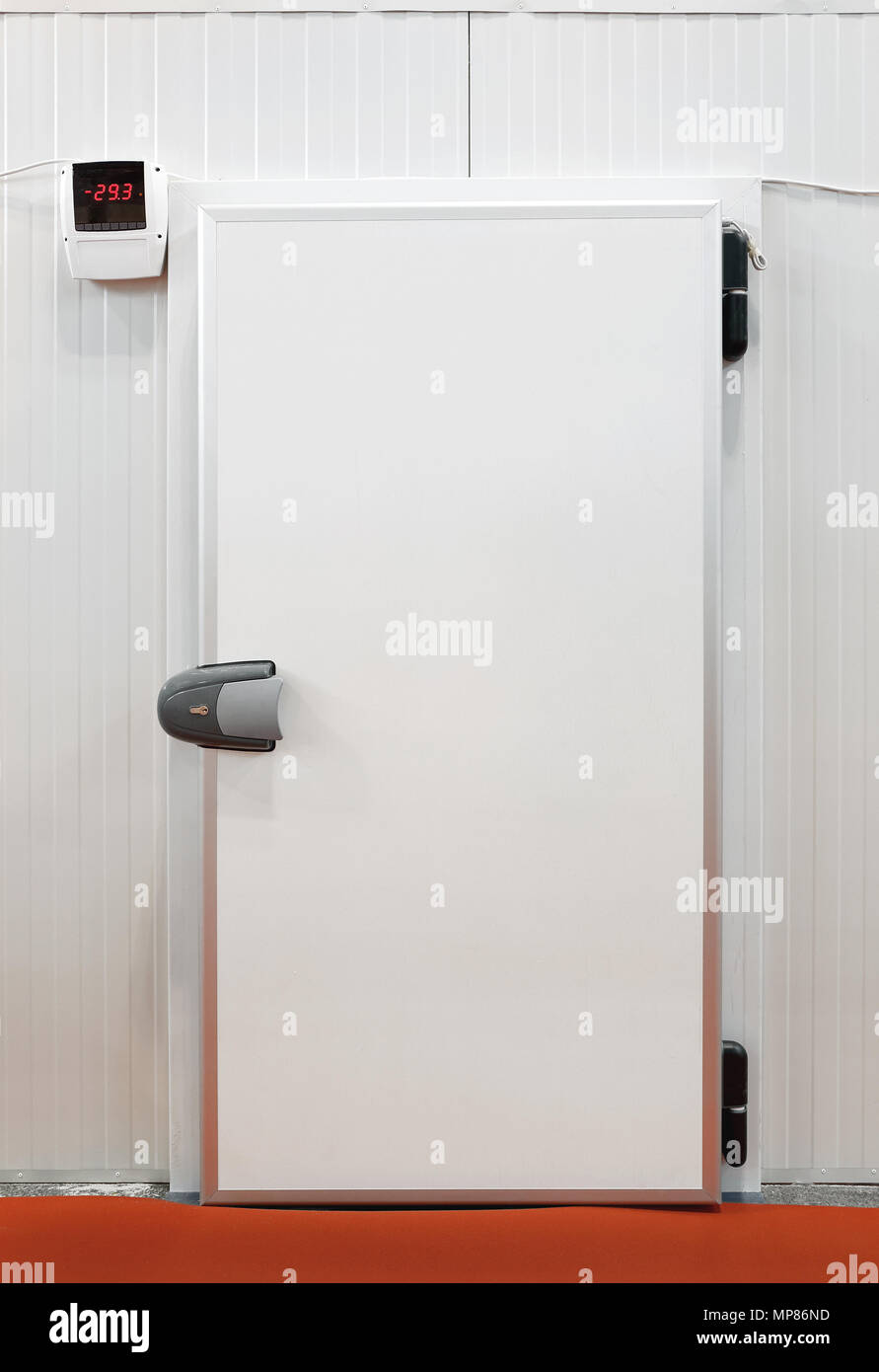 Insulated Door at Commercial Refridgerated Storage Reefer Fridge Stock ...