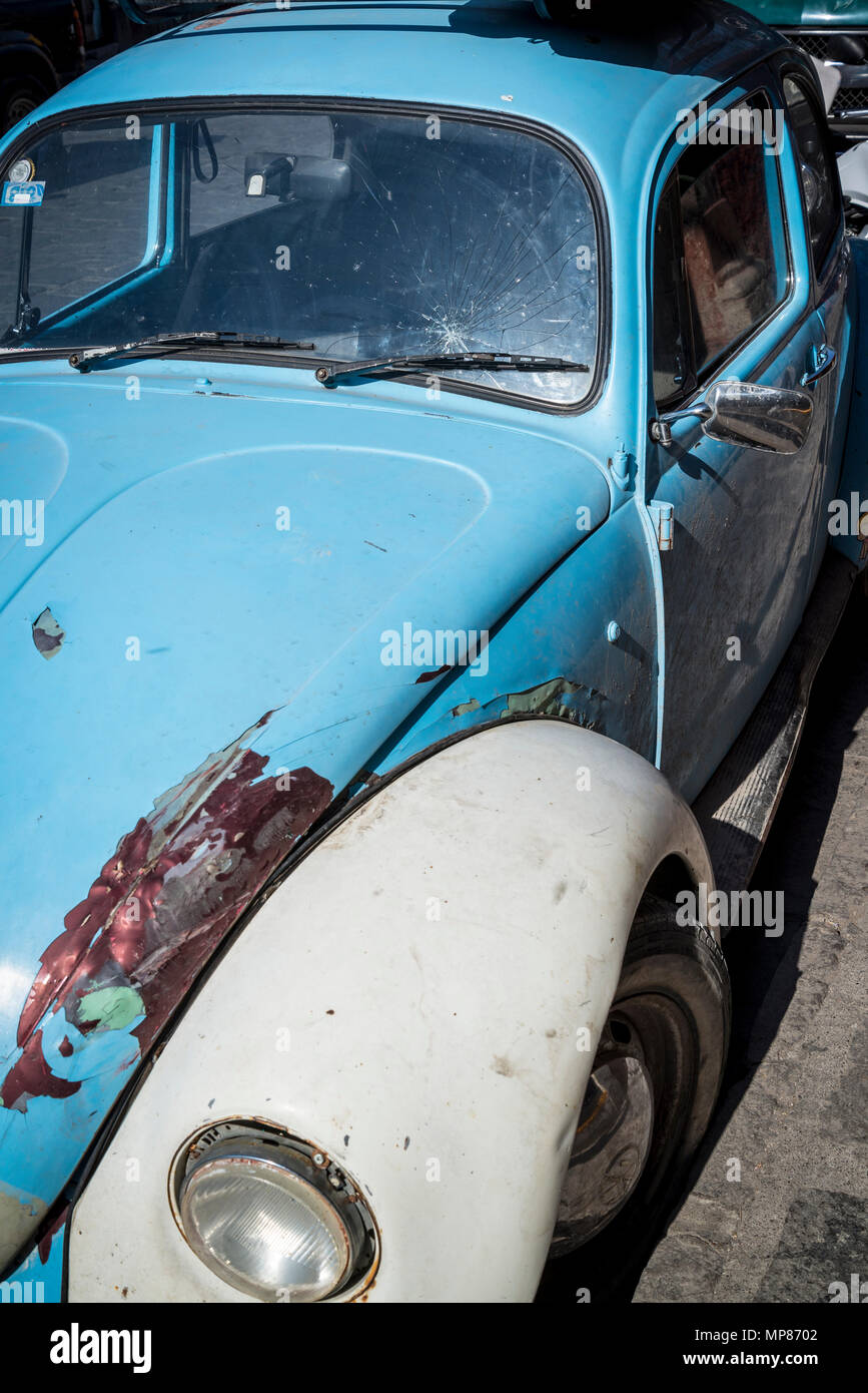 Old Volkswagen Beetle car, San Miguel de Allende, a colonial-era city ...