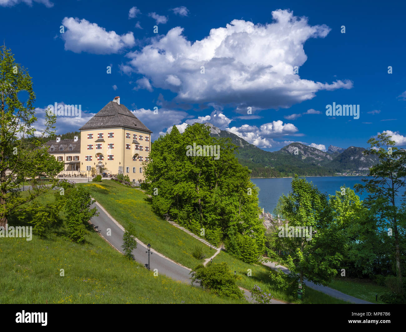 Fuschlsee Lake Fuschl Castle Salzkammergut High Resolution Stock ...